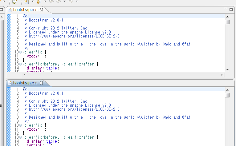 【eclipse】エディタのウィンドウの上下分割、左右分割 at softelメモ