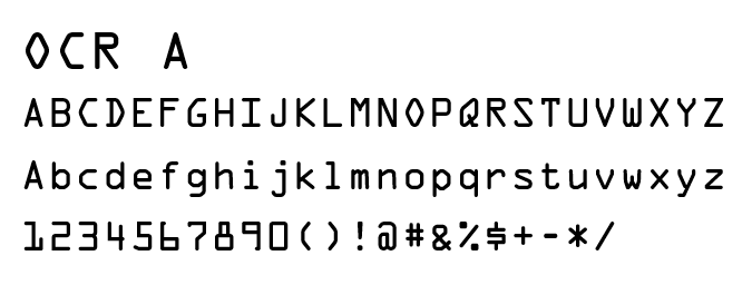 OCR-B フォント at softelメモ