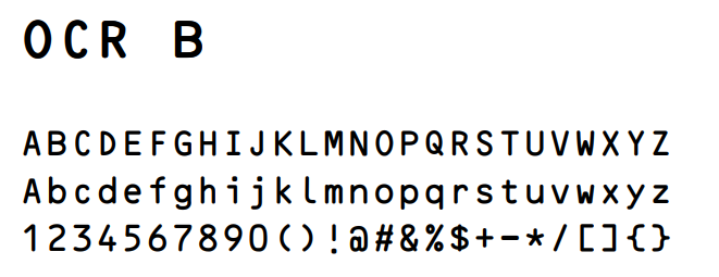 OCR-B フォント at softelメモ