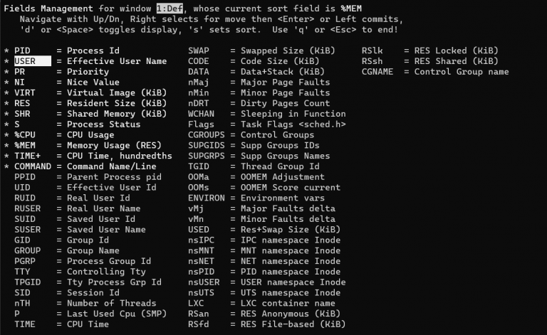 topコマンドの結果の並び替え at softelメモ